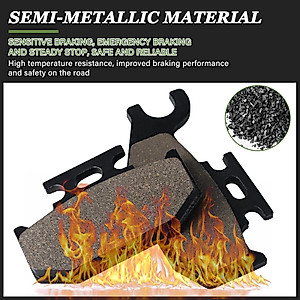 LOCOPOW Brake Pads Rhino 660 700 Front and Rear Compatible with Yamaha Rhino 660 YXR660 4x4 2004-2007 / Raptor 700 700R YFM700 2006-2012 / Rhino 450 YXR450 4x4 2006-2009