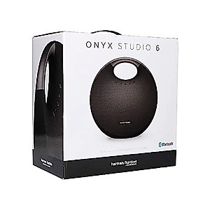 Harman Kardon Onyx Studio 6 Wireless Bluetooth Speaker - IPX7 Waterproof Extra Bass Sound System with Rechargeable Battery and Built-in Microphone - Black