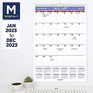 AT-A-GLANCE 2023 Wall Calendar, 15-1/2" x 22-3/4", Large, Spiral Bound, Monthly (PM328)