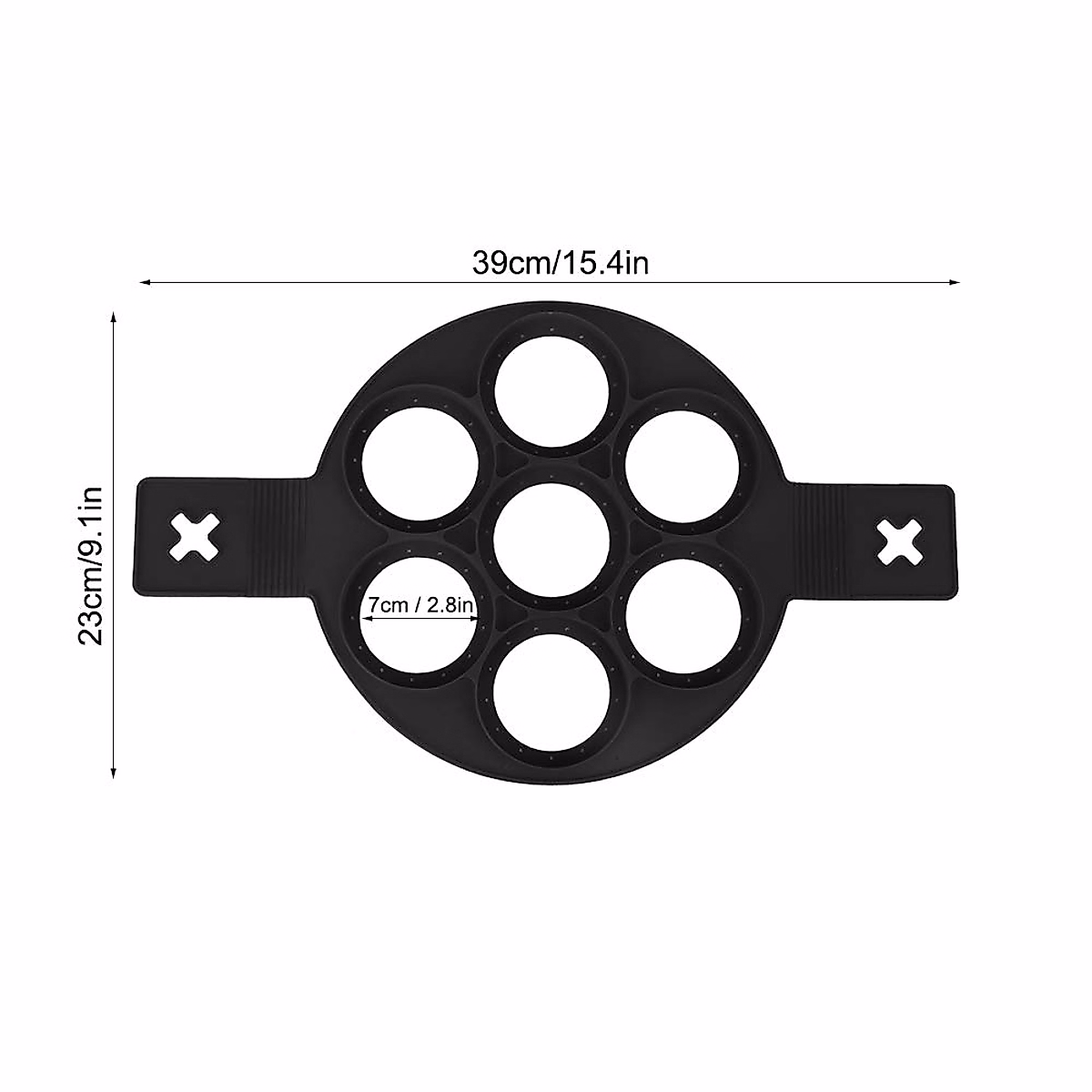 MOUMOUTEN Omelette Ring for Griddle, Silicone Round Egg Rings, Kitchen Non Stick Griddle Egg Rings with Handles, Mini Pancake Mold, Diy Baking Tools 7 Circles