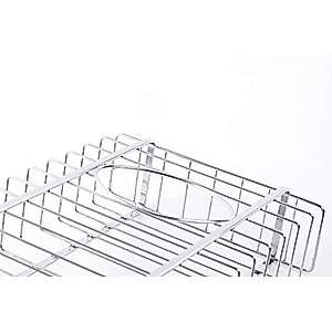 Basicwise Cabinet Metal Plastic Grocery Bag Storage Holder, Chrome, Measurements: 8" W x 3. 75" D x 15. 75" H