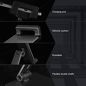 SHUOSUO Tablet Stand Adjustable & Foldable, 360° Swivel Heavy Aluminum Tablet Holder for Desk, Compatible with iPad Pro/Air/Mini, Galaxy Tab, Surface Pro, Kindle Fire (7-13") (Dark Gray)