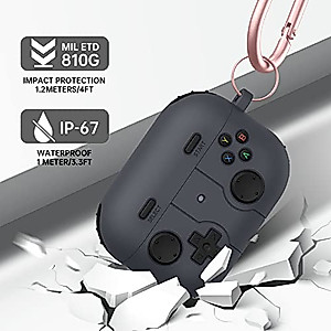 Tixjmcn Airpods Pro 2 Case Cover with Cleaning Kit, Game Console Design Soft Silicone airpods pro 2nd Generation case Cute for AirPods Pro 2nd/1st Generation Case Cover(Grey)