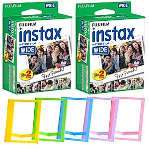 Fujifilm Instax Wide Instant Film (40 Shots) + Photo Frames – Instax Wide Film Bundle
