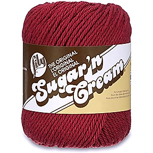 Lily Sugar'N Cream Wine Yarn - 6 Pack of 71g/2.5oz - Cotton - 4 Medium (Worsted) - 120 Yards - Knitting/Crochet