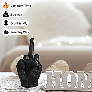 Middle Finger Scented Candle, Black Gifts Candle for Women, Fragrance Candle Gift for Sister Friend, Soy Wax Long Lasting Scented Candle for Home Bedroom Decoration Birthday Gift