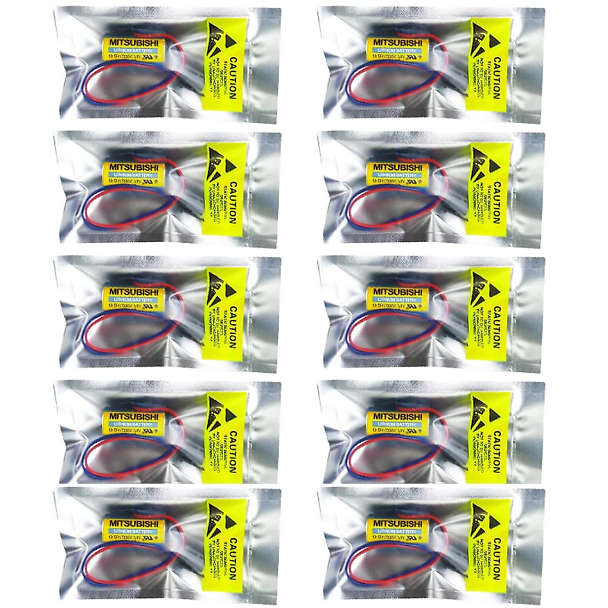 (10 Pack) 1700mAh MR-BAT ER17330V/A6BAT PLC Battery Size 2/3A 3.6V Li-ion Battery w/Plug