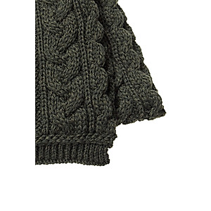 Aran Crafts Irish Cable Knitted Wool Heavyweight Scarf 10"x64" (X4855-AGRE)