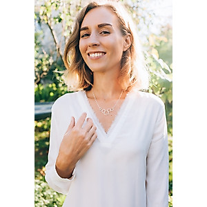 HOPE LOVE SHINE 60th Birthday Gift for Women, Mom, Wife, Sister - 60th Birthday Necklace, Jewelry 17+2", Sterling Silver, 6 Interlocking Rings