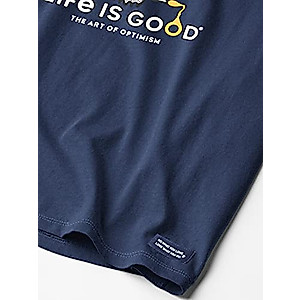 Life is Good, Mens Crusher Graphic T-Shirt, Darkest Blue, Large