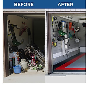 CrownWall PVC Slat Wall Panels Garage Wall and Home Organizer Storage System | Heavy Duty Organization and Easy Installation | 4ft by 4ft (16 sqft) Section, White