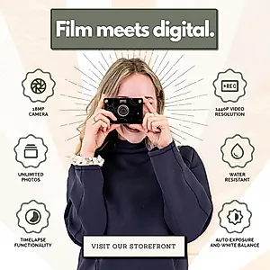 Paper Shoot Camera - 18MP Compact Digital Papershoot Camera Gift for Kid with Four Filters, 10 Sec Video & Timelapse - Includes: 32GB SD Card, 2 Batteries & Camera Case - The Big 3