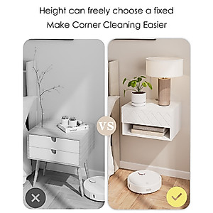 Aobafuir Floating Nightstand, Small Modern Floating Nightstand with Drawer, Floating Shelves for Bedroom, Bathroom (White Diamond)