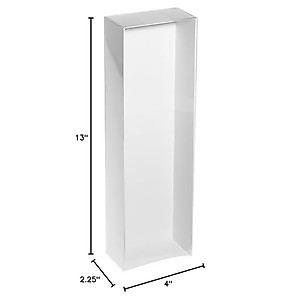 Collecting Warehouse Redoll Clear Folding Display Box with White Liners and White Elastic for 11-12 inch Dolls or Action Figures, 4" W x 2.25" D x 13" H