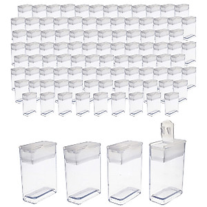 The Beadsmith Clear Plastic Boxes - Rectangle with a Flip Top Cap - 7/16” x 1” x 1-1/2” - Use for Beads, Bath Salts, Wedding & Party Favors, Home or Office Storage - Bag of 100