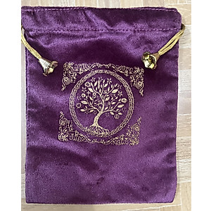 Indian Consigners Soft Velvet Pouch for Tarot, Altar, Rune, Gift, Crystal, jewelry Wrap Bags for Precious, Sacred and Spiritial Items (Purple Wine)