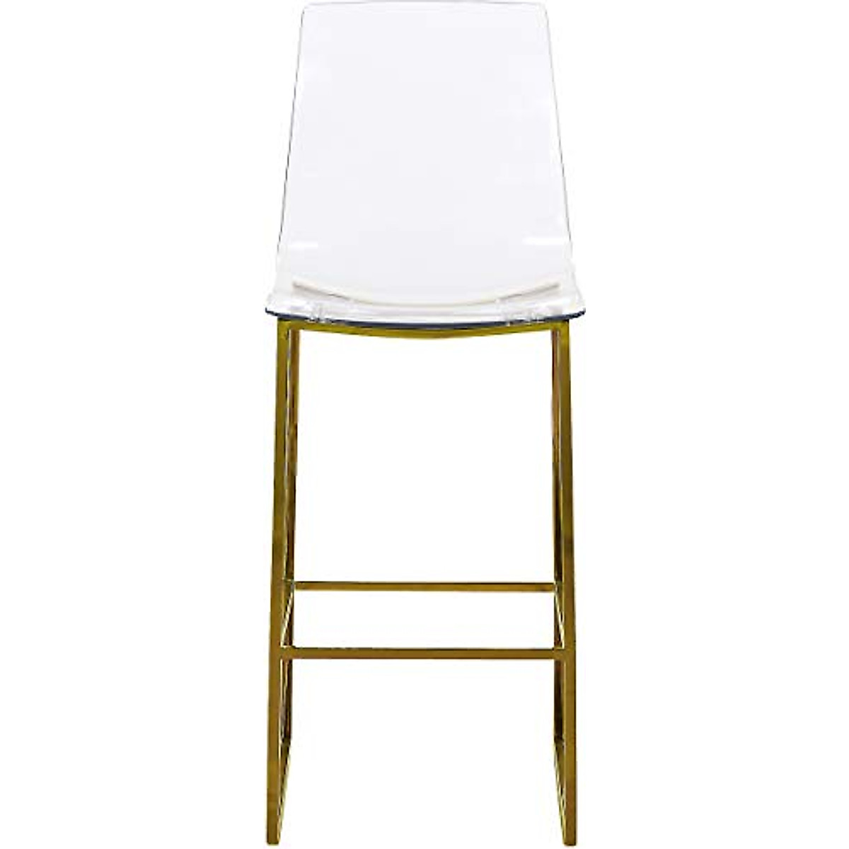 Meridian Furniture Lumen Collection Modern Contemporary Acrylic Counter Stool with Stainless Steel Base, 16.5" W x 20" D x 42" H, Gold