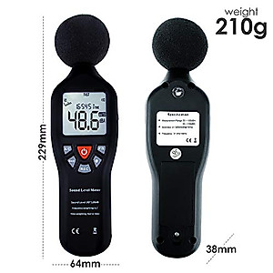 Decibel Meter Digital Sound Level Meter with Data Record Function 30-130dB Range High Accuracy db Meter with LCD Backlight Time Display