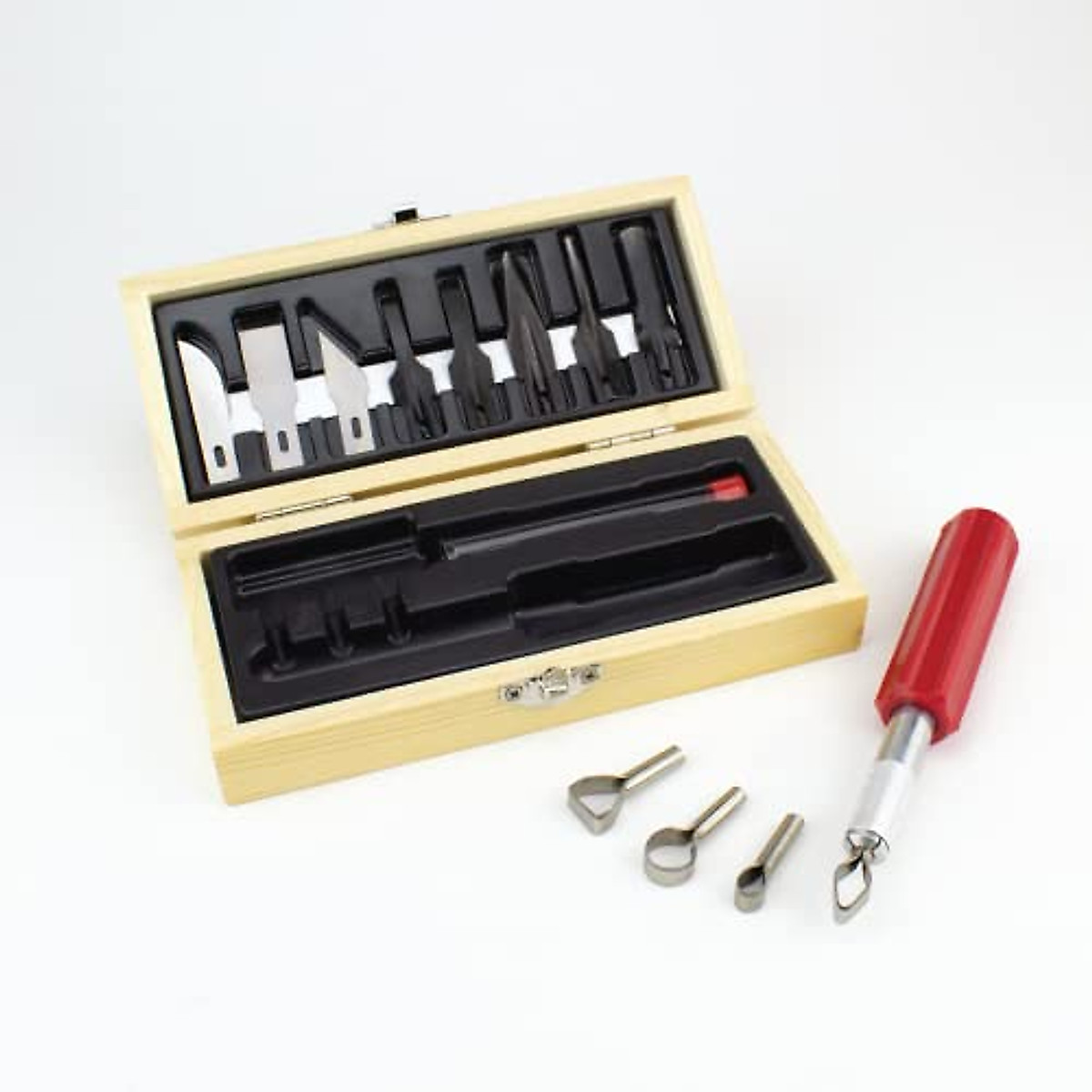 Woodworking Knife Set by Excel Blades - Precision Wood Carving Knife Set For Wood Carving, Scrapbooking, Model Kits and More - Craft Knife Bulk Set Includes Knife Handle, Blades, Routers and Gouges