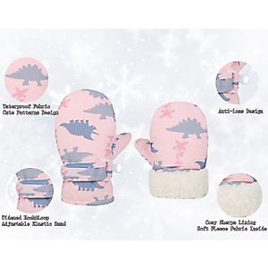 Slivery Color Toddler Gloves Kids Mittens Winter Warm Lined Fleece Gloves Waterproof Baby Boys Girls