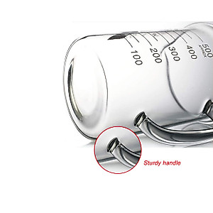 DS. DISTINCTIVE STYLE Chemistry Glass Beaker with Handle 500 Milliliters Lab Beaker Borosilicate Glass Measuring Cup for Laboratory