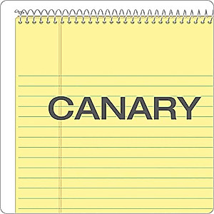 TOPS Docket Writing Tablet, Top Wirebound, 8-1/2 x 11-3/4 Inches, Canary, Legal/Wide Rule, 70 Sheets per Pad, 3 Pads per Pack (63623)