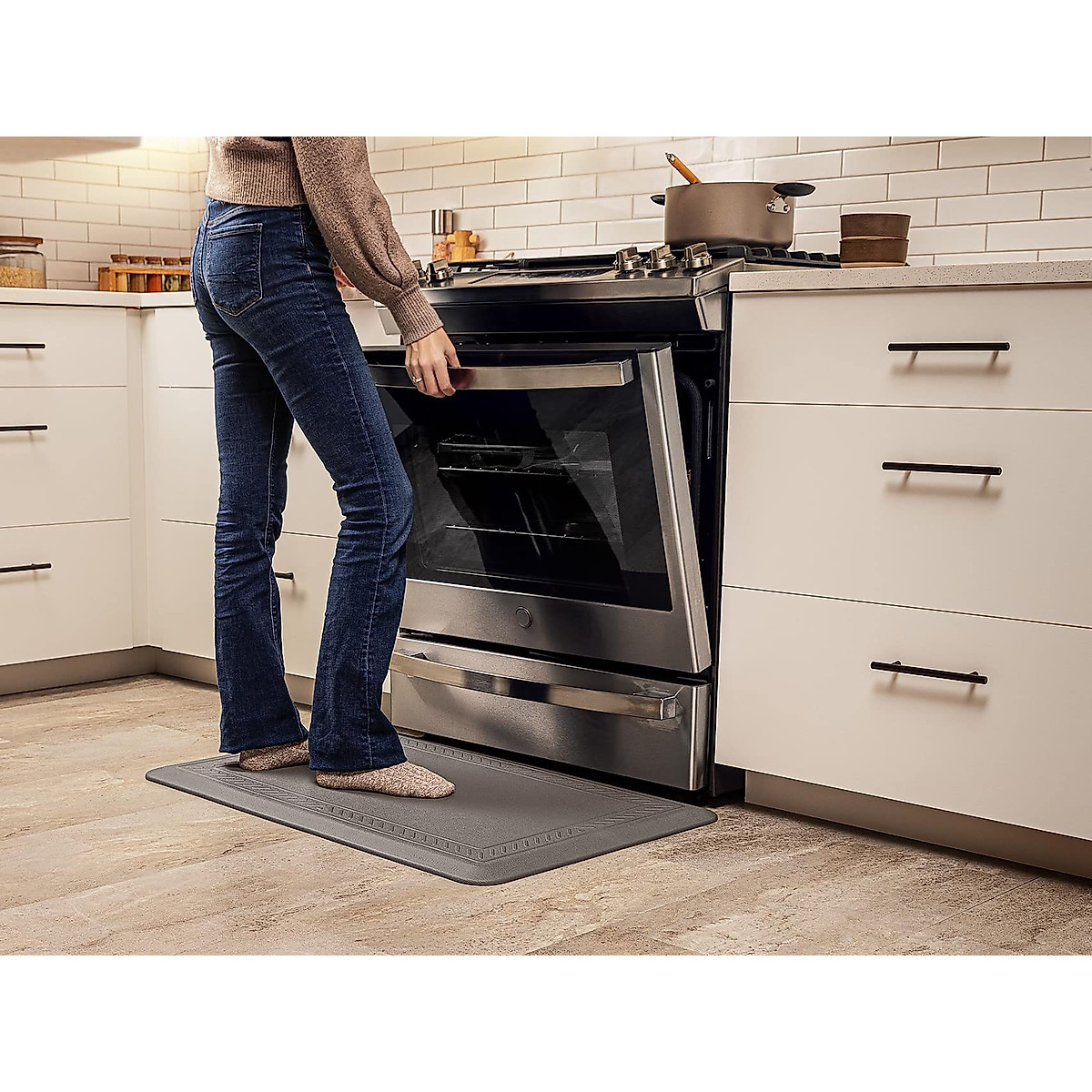 WeatherTech ComfortMat, 24 by 36 Inches Anti-Fatigue Comfort Mat, Stone Pattern, Grey