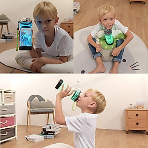 Lightzz Kids Watter Bottle，3D Dinosaur Cup with LED Illusion Light with 7 Color Changing Light - 14 0z BPA Free - Creative Travel Cup Dinosaur Gift for School Kid Boy Holiday