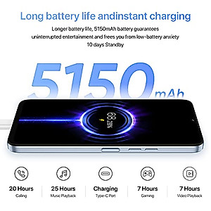 UMIDIGI G3 MAX 8+128GB Android 13 Unlocked Cell Phone,50MP Ultra-Clear AI Camera Smartphone,6.6-inch FHD Display Android Phone,5150mAh Massive Battery Mobile Phone Support Expandable Up to 1TB
