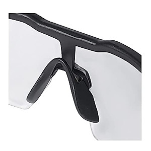 Milwaukee Anti-Scratch Safety Glasses Clear Lens Black/Red Frame - Case of: 1;