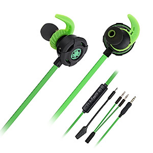 BlueFire Wired Gaming Earphone 3.5 MM E-Sport Earphone Noise Cancelling Stereo Bass Gaming Headphone with Adjustable Mic for PS4, Xbox One, Laptop, Cellphone, PC (Green)