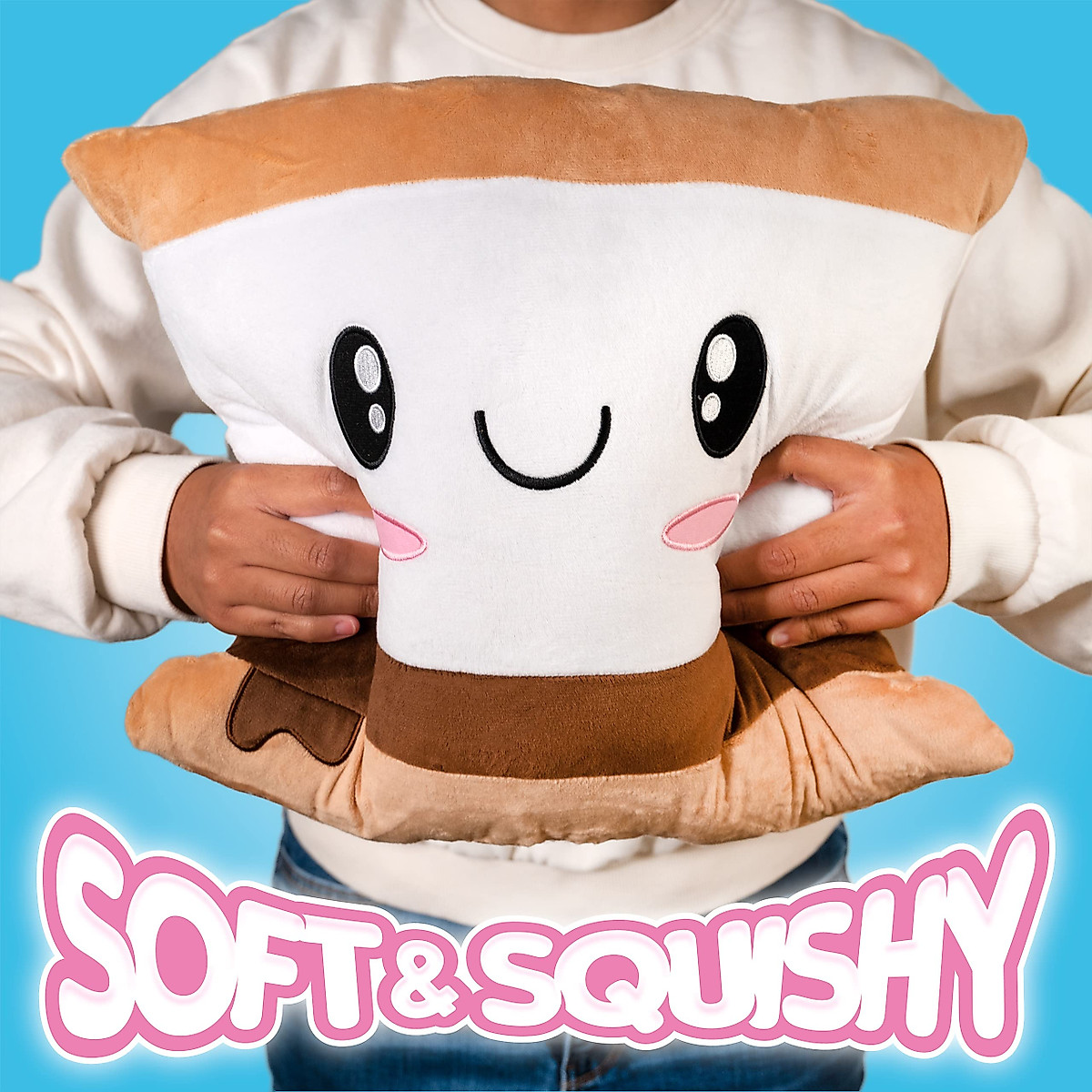 Scentco Smillows - Patented Gourmet Scented Stuffed Plush Pillows (S'Mores Marshmallow) - Accent, Throw, Decorative Pillows - Kids Room Decor, Gift for Kids