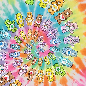 Care Bears Men's Tie-Dye Swirl Friends Spiral Graphic Pattern T-Shirt (Small)