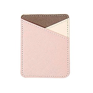 lenoup PU Leather Stick on Cell Phone Wallet,Cell Phone Card Holder Phone Pocket for Credit Card, Business Card ID and Keys(Beige)