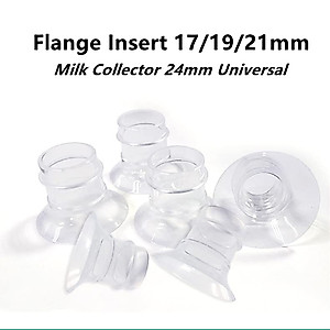 2PCS Flange Insert 21mm Compatible with Medela/Spectra/Willow/TSRETE/Momcozy S9/S12/S9Pro/S12Pro Breastpump 24mm Shields, Reduce 24mm Nipple Tunnel Down to Correct Size, Pump Parts Replace (21mm)