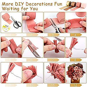 Streamers Party Decorations, 12 Rolls 984 Feet Rose Gold Crepe Paper Streamers Tassels Backdrop Party Supplies for Wedding Bachelorette Birthday Party Family Gathering Baby Bridal Shower Decorations