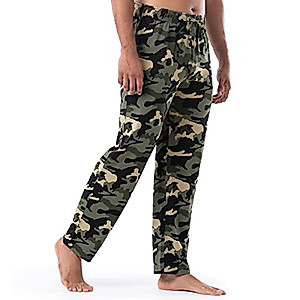 Fruit of the Loom Men's 1-Pack Extended Sizes Jersey Knit Sleep Pant (1 & 2 Packs), Camo, Large