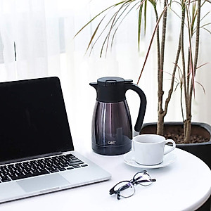 GiNT 51Oz Stainless Steel Thermal Coffee Carafe with Lid/Double Walled Vacuum Thermos / 12 Hour Heat Retention (Purple, 1.5L)