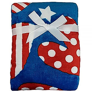 Infinity Republic - USA Hearts & Stars Super Plush Blanket - Perfect for Gifts, Holidays, Decor, etc!