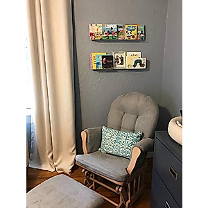 NIUBEE Acrylic 2 Packs Invisible Floating Bookshelves 24 inches,Kids Clear Wall Bookshelves Display Book Shelf,50% Thicker with Free Screwdriver