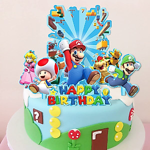 Party Decorations for Marrriio Cake Topper Set Birthday Party Supplies Decor, 7 counts