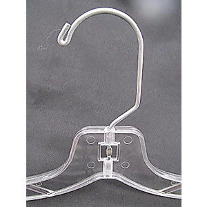 NAHANCO 414LH Junior Plastic Hangers, Super Heavy Weight Shirt Hangers, Long Swivel Hook, 14", Clear (Pack of 100)