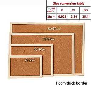 Cork Board Photo Wall, Office Cork Board Bulletin Board, Pushpin Board, Wall-Mounted Message Bulletin Board, 30 x 40 cm