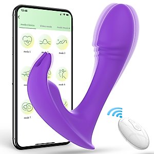 Wearable Panty Vibrator App Remote Control Butterfly Vibrator, Realistic Dildo Vibrator Rechargeable Rabbit Vibrator with 9 Vibrating Modes Panties Sex Toys for Women Couples Play, Purple