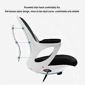 MayNuo Office Chair Gaming Chair Barber Comfy Computer Chair Adjustable Height Office Chair with Chrome Base Padded Swivel Chair/White Frame Black Net