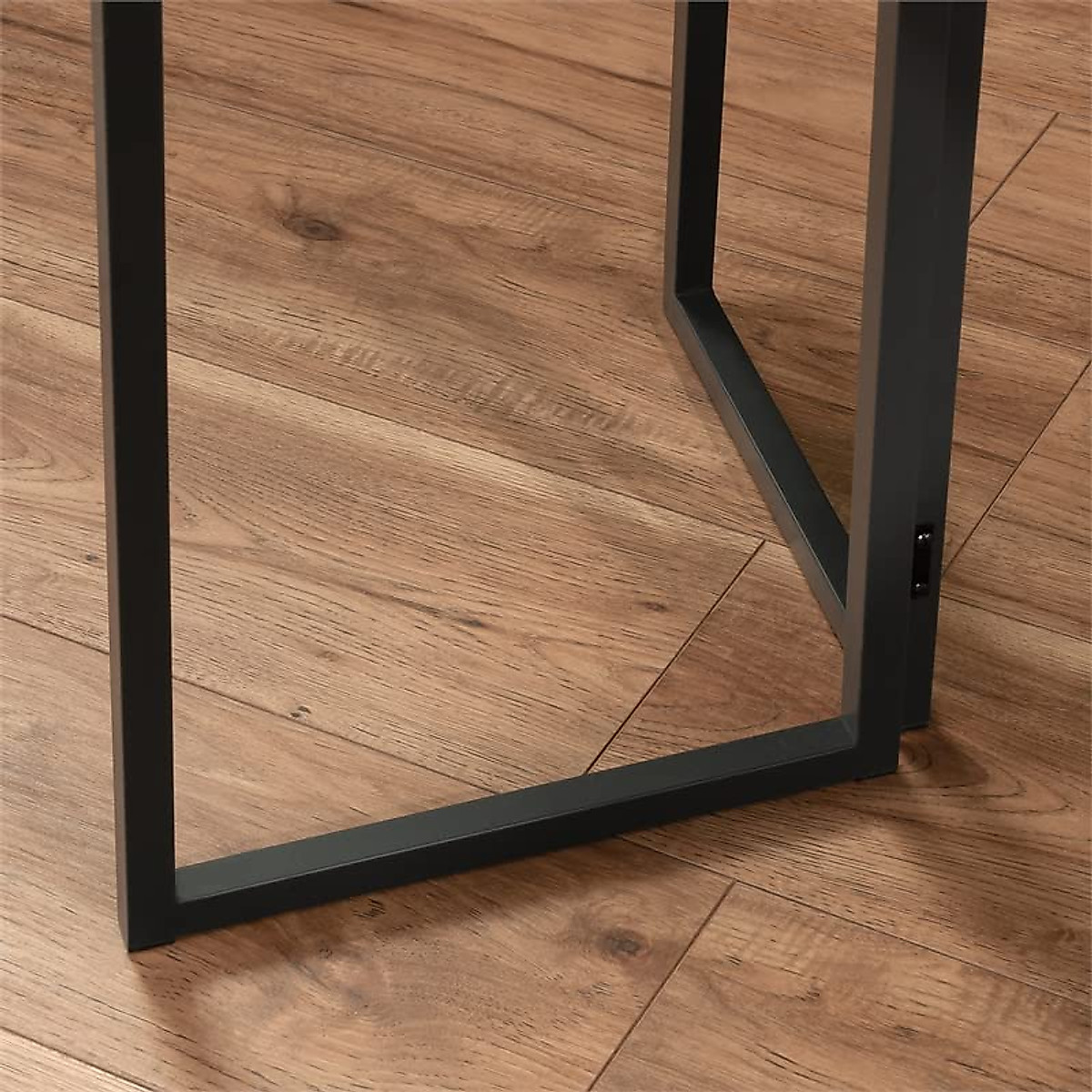 Sauder Canton Lane Engineered Wood and Metal L-Desk in Brew Oak