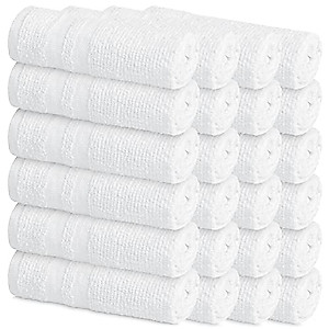 24 Pack Jmr Premium White Cotton Washcloths 12x12 Soft Absorbent Face Towels, Bath, Spa, Gym Use