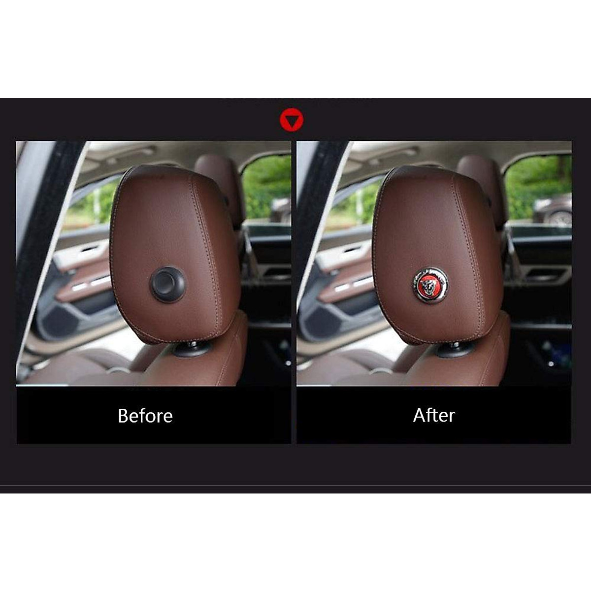 MAXDOOL Car Front Seat Switch-Adjusting Button Cover Decal Trim Decorative Frame Interior Modification for Jaguar FL F-PACE XE XJ (2pcs)(Red)