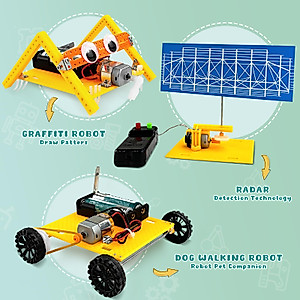 Ailiaili 6 Set STEM Projects for Kids Ages 8-12, Electronic Science Kits for Boys 6-8, DIY Engineering Robotic Stem Toy, Science Experiments Circuit Building Kits, Gift for 5 6 7 8 9 10 11 12 Year Old