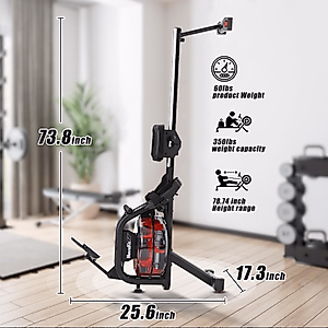 HouseFit Water Rower Rowing Machine with 330Lbs Weight Capacity for Home use Water Row Machine Exercise Equipment with iPad and Phone Support LCD Digital Monitor